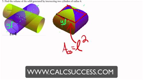 find the volume of the intersection of two cylinders using calculus youtube