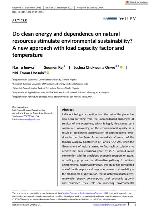 Pdf Do Clean Energy And Dependence On Natural Resources Stimulate