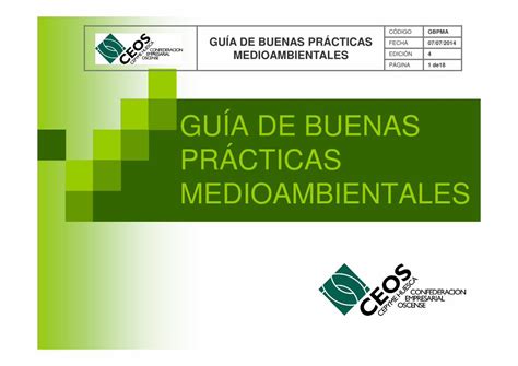 Pdf GuÍa De Buenas PrÁcticas Medioambientales De Buenas Practicas