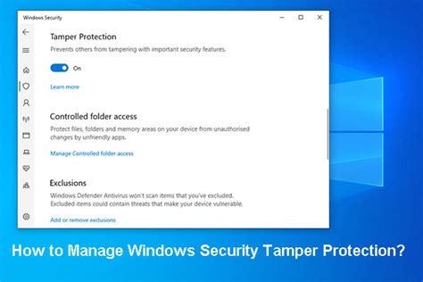 How To Manage Windows Security Tamper Protection On Windows 10