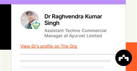 Dr Raghvendra Kumar Singh Assistant Techno Commercial Manager At