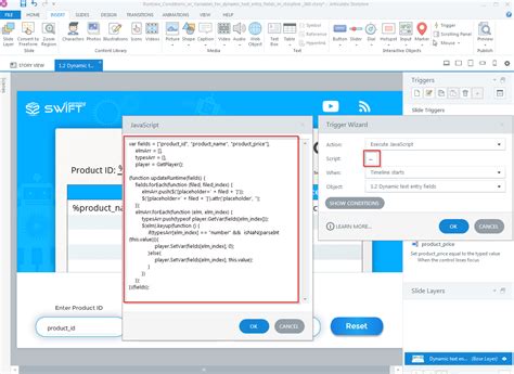 Runtime Conditions Or Variables For Dynamic Text Entry Fields In