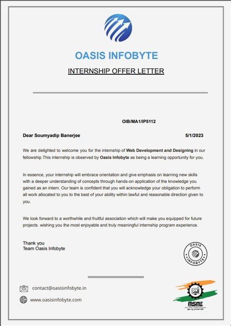 Soumyadip Banerjee On Linkedin Connections Oasisinfobyte Internship Oasisinfobyte