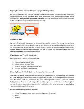 Popular Hadoop Technical Interview Questions DOCX