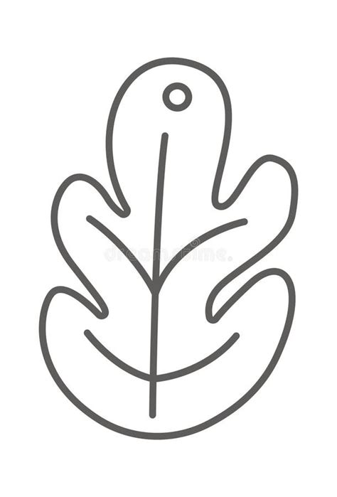 Linear Oak Leaf Stock Vector Illustration Of Vector 281089123