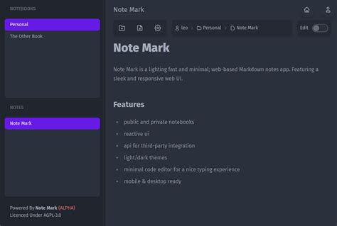 Note Mark 060 Alpha A Markdown Powered Notes App Rselfhosted