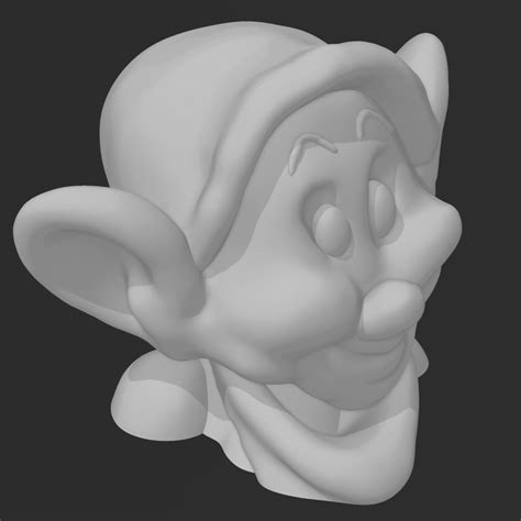 Stl File Dwarf Dopey Head Bust [snow White] 👤・3d Printer Design To Download・cults