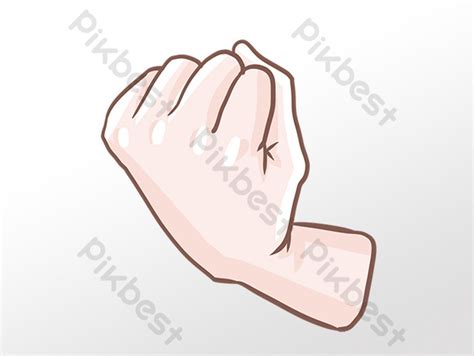 Dibujado A Mano Dibujos Animados Puño Cerrado Gesto Pose Ilustración