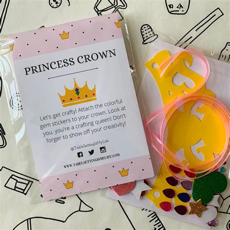 Princess Crown Craft Kit Party Favor Etsy