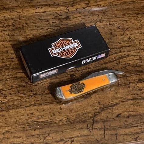 Case Xx A Harley Davidson 2014 Persimmon Orange Russlock Knife Knives 4553333307
