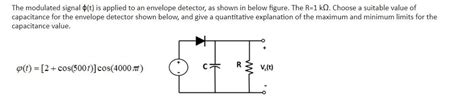 Solved The Modulated Signal O T Is Applied To An Envelope Chegg Com
