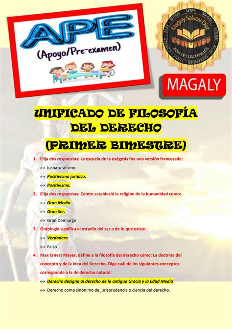 Solution Ape De Filosofi A Del Derecho Primer Bimestre Unificado Mesd