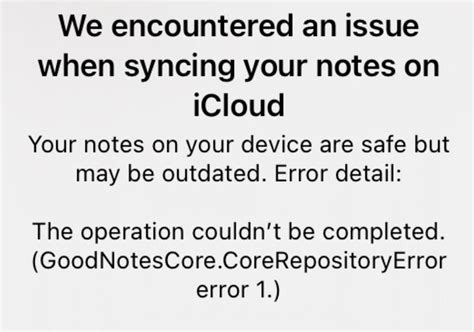 Icloud Error On Ipad R Goodnotes