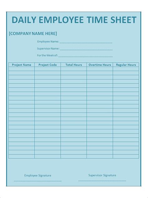 Free Timesheet Calculator Templates In Pdf Ms Word Excel