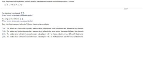 Solved State The Domain And Range For The Following Chegg