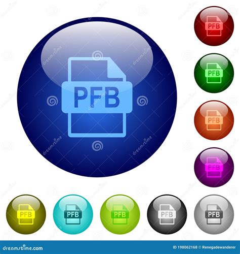 Pfb File Format Color Glass Buttons Stock Vector Illustration Of Font
