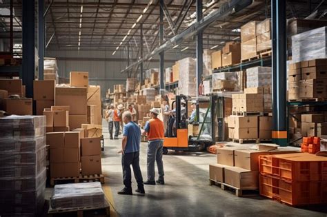 Warehouse Workers Loading Boxes Into Airplane Premium AI Generated Image