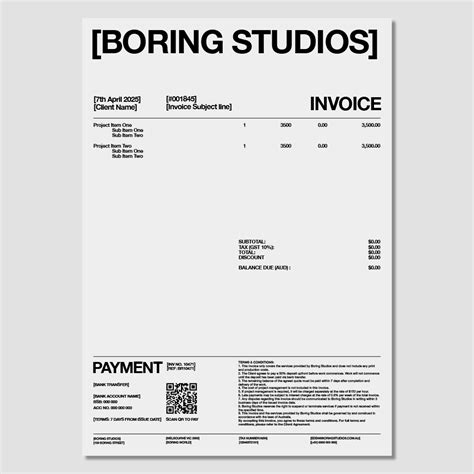 Invoice Template Boring Studios