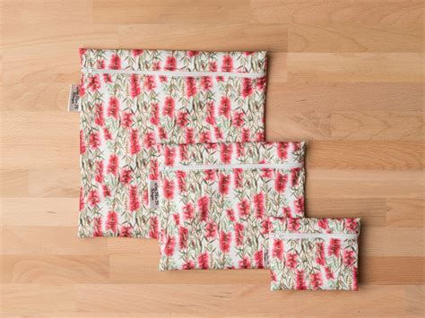 Bottlebrush Snack Bags Little Miss M Designs Pty Ltd
