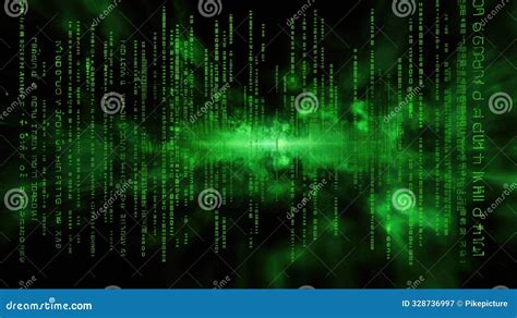 Green Binary Matrix Code Abstract Computer Hacker Digital Network Black