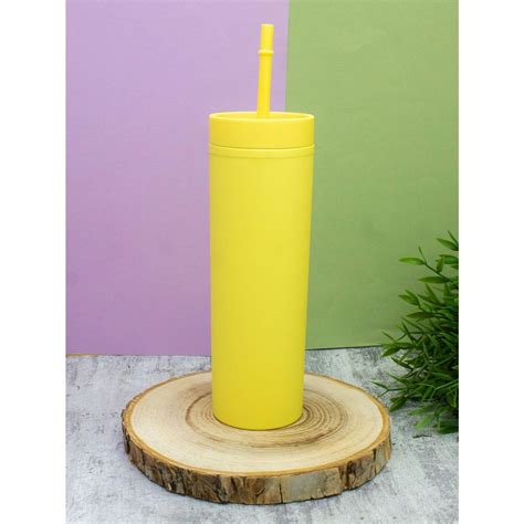 Стакан с трубочкой и крышкой iLikeGift Every day yellow 480 мл купить ...