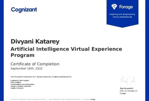 K Divyani On Linkedin Certificate Of Completion Artificial