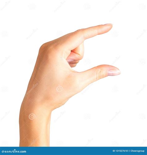 Mano De La Mujer Que Muestra Cogiendo Actitud O Sostenerse Foto De