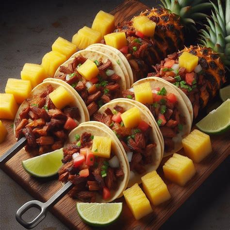 Premium Photo Realistic Image Of Tacos Al Pastor On A Vertical Spit
