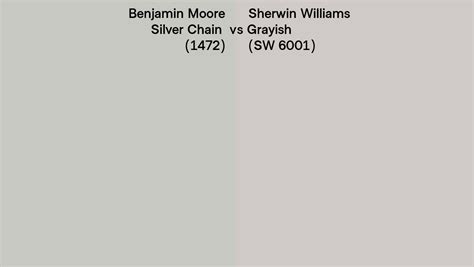 Benjamin Moore Silver Chain 1472 Vs Sherwin Williams Grayish SW 6001