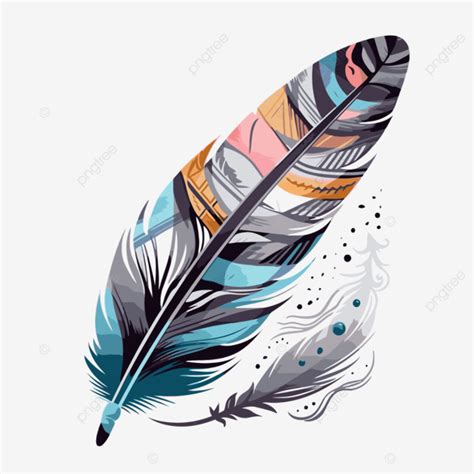 Eagle Feather Vector Sticker Clipart Colorful Feathers For Tattoo And