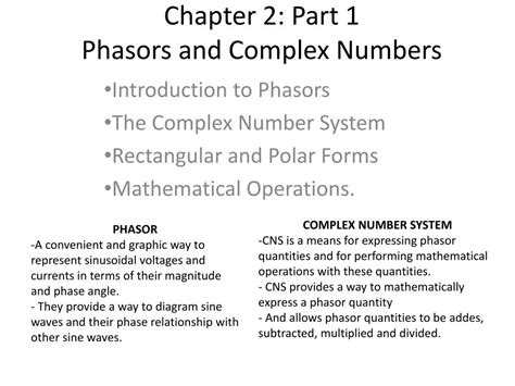 PPT Chapter 2 Part 1 Phasors And Complex Numbers PowerPoint