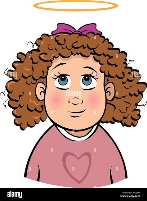 Cartoon Vector Illustration Of An Innocent Girl Stock Vector Image