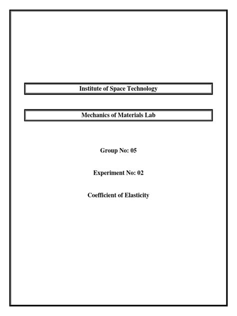 Coefficient Of Elasticity Pdf Youngs Modulus Bending