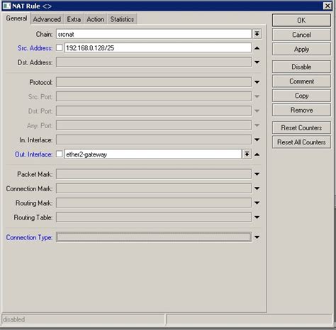 Mikrotik настройка nat masquerade Вэб шпаргалка для интернет