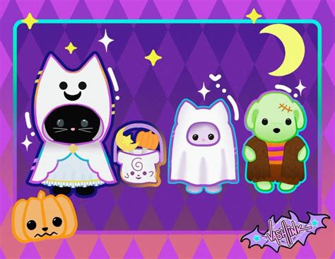 Ternurines De Halloween Garabatos Lindos Pegatinas Bonitas Pósteres Ilustraciones