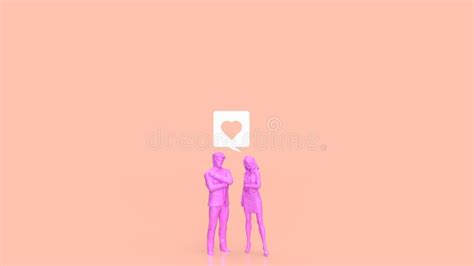 The Man And Woman Figure For Love Concept 3d Rendering Stock
