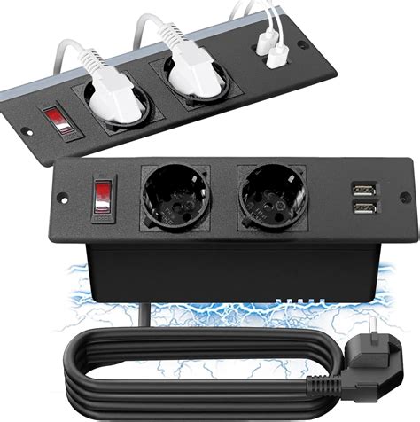 Tischplatte Versenkte Steckdose Mit 2 USB Und 2 Type C 3 Fach Einbau