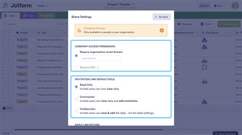 jotform tables essentials and features