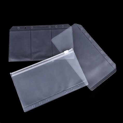 Classeur Enveloppe transparente à fermeture éclair en PVC A A pour trous classeur de poche