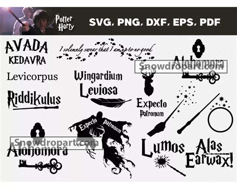 Harry Potter Svg Harry Potter Spells Svg Harry Pot Svg Svg Png Dxf