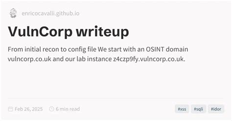 Vulncorp Writeup