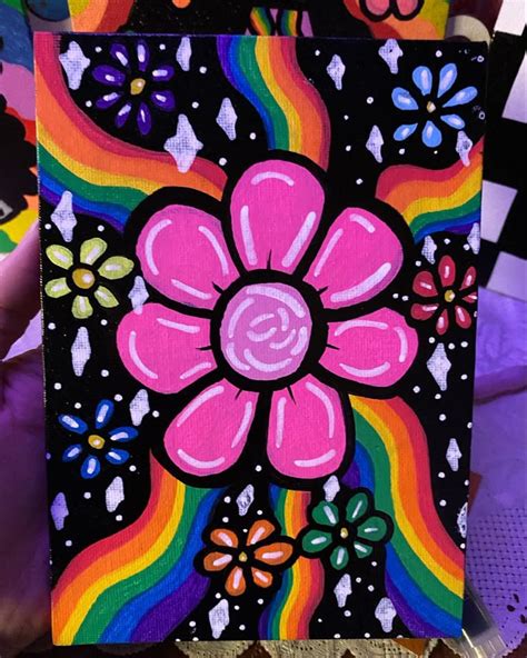 Pin By Sarah Momplot On DIY Hippie Painting Diy Canvas Art Painting Mini Canvas Art