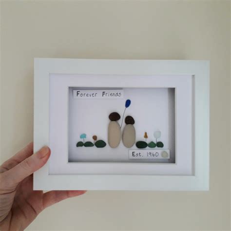 Personalised Sea Glass Pebble Art Sea Glass Art Friends Etsy