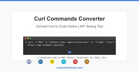 Curl Commands Converter Transform Curl To Code For API Testing Developer Tool