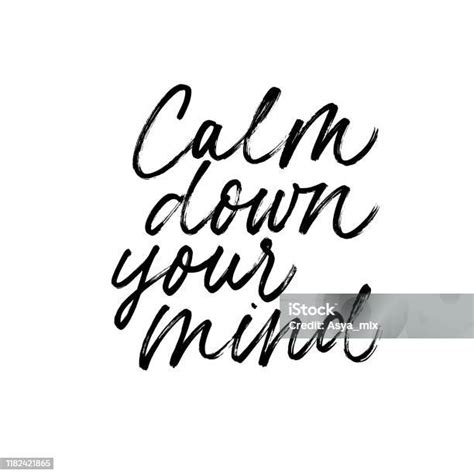 마음을 진정 잉크 펜 손으로 그린 글자 그런지 브러쉬 스트로크 휴식 문구 고립 벡터 서예 휴식에 대한 스톡 벡터 아트 및 기타 이미지 Istock