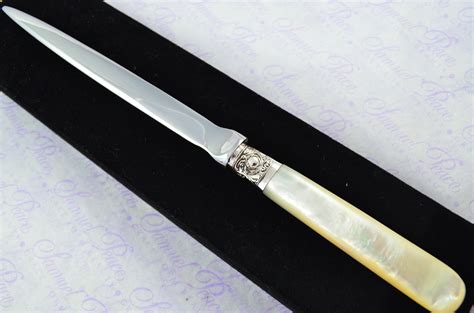 Henry Greaves Carved Mother Of Pearl Handled Letter Opener Sheffield