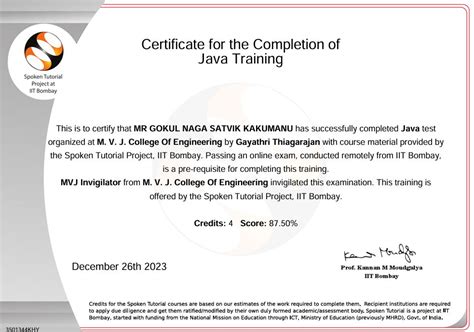 Gokul Satvik On Linkedin Java Programming Certification Iitbombay