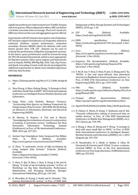 Performance Enhancement Using Appropriate File Formats In Big Data