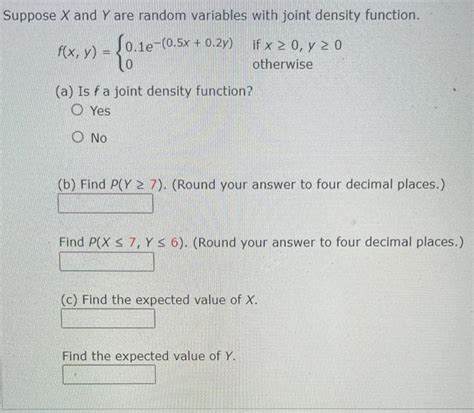 solved uppose x and y are random variables with joint