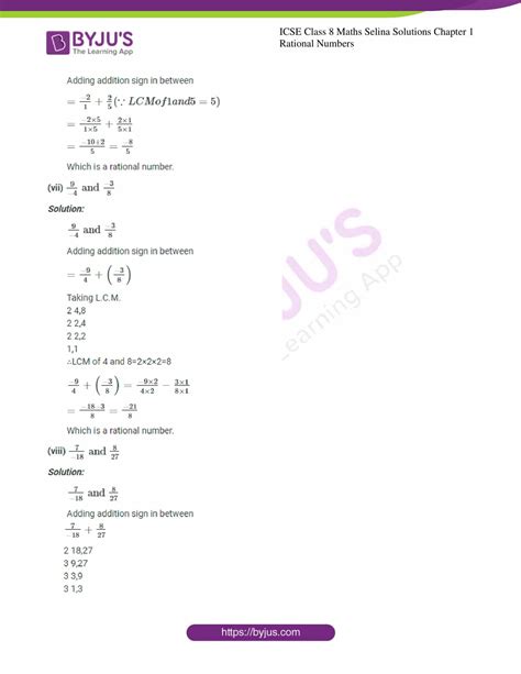 Selina Solutions Class 8 Concise Maths Chapter 1 Rational Numbers